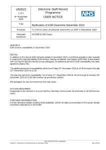 Notification Download - ESR Hub - NHS Electronic Staff Record